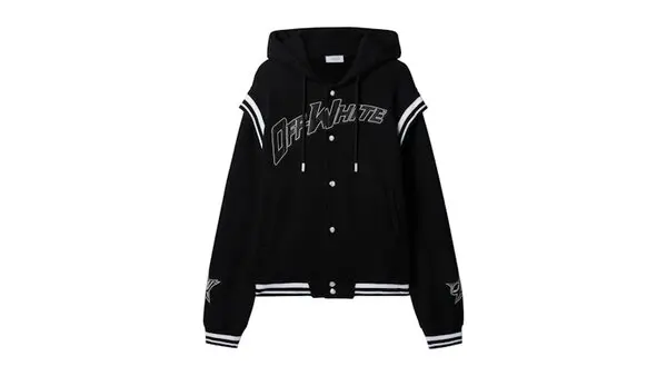 Off-White Fleece Varsity Hoodie - Black