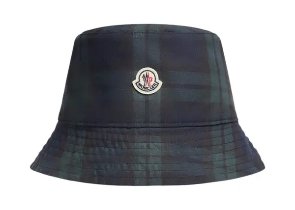 Moncler Logo Reversible Bucket Hat - Blue/green
