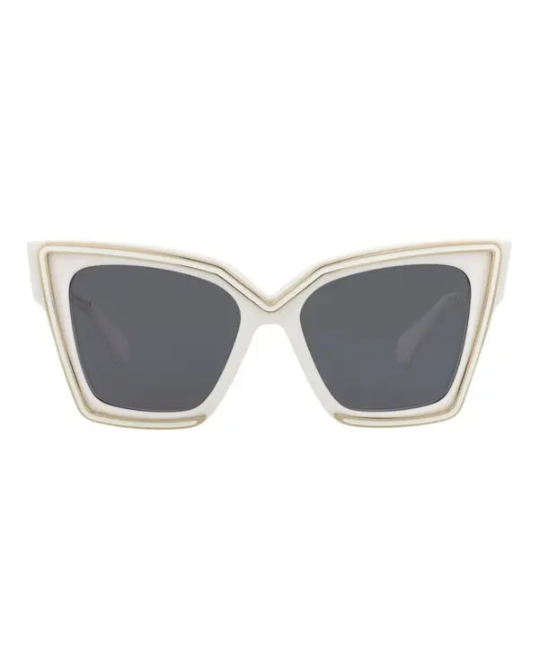 Valentino Garavani Cat Eye Acetate Frame Sunglasses - Hite Hite Grey (vls/126c/54)