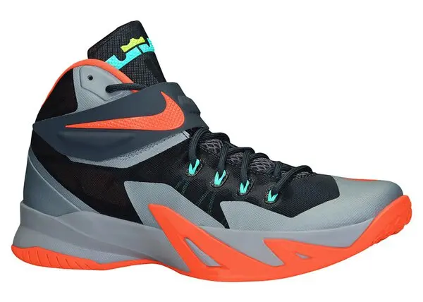 Nike Lebron Zoom Soldier 8 High-top Sneakers - Dark Magnet/grey/turquoise