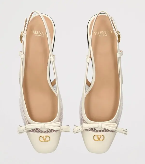 Valentino Garavani Valet Du Roi Slingback Flats - White