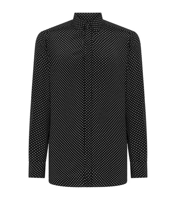 TOM FORD Silk Polka-dot Long-sleeve Shirt