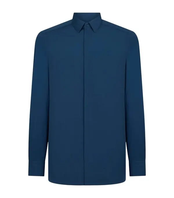 TOM FORD Cotton Poplin Long-sleeve Shirt - Navy