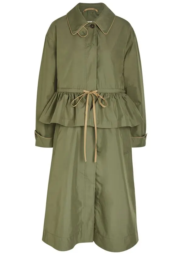 DAMSON MADDER Cotton-blend Multi-way Trench Coat - Green