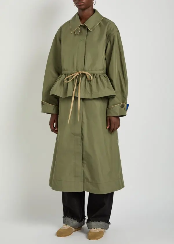 DAMSON MADDER Cotton-blend Multi-way Trench Coat - Green
