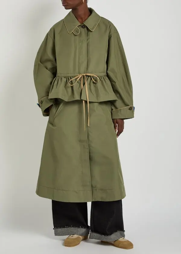 DAMSON MADDER Cotton-blend Multi-way Trench Coat - Green