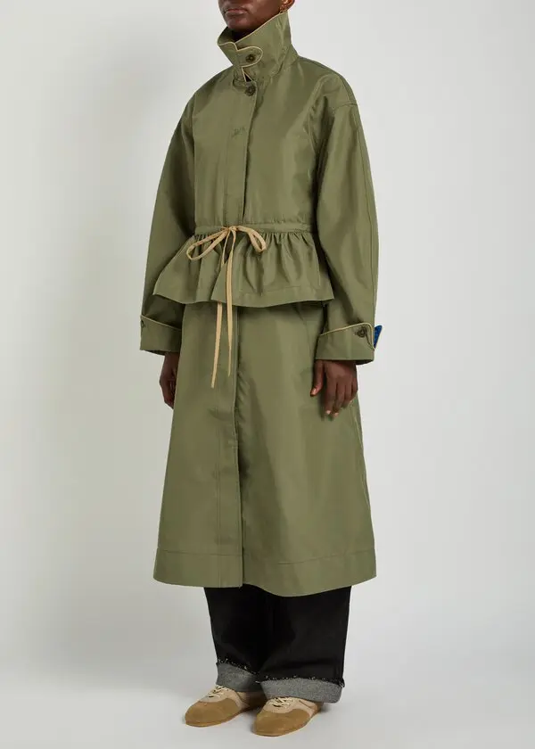 DAMSON MADDER Cotton-blend Multi-way Trench Coat - Green