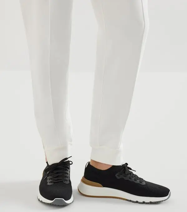Brunello Cucinelli Cotton Knitted Low-top Sneakers - Black