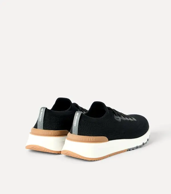 Brunello Cucinelli Cotton Knitted Low-top Sneakers - Black