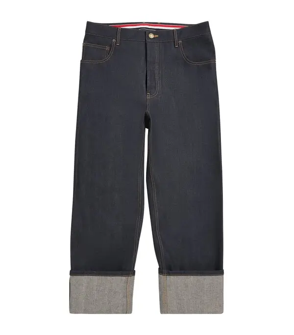 Thom Browne Selvedge Denim Straight Jeans - Navy