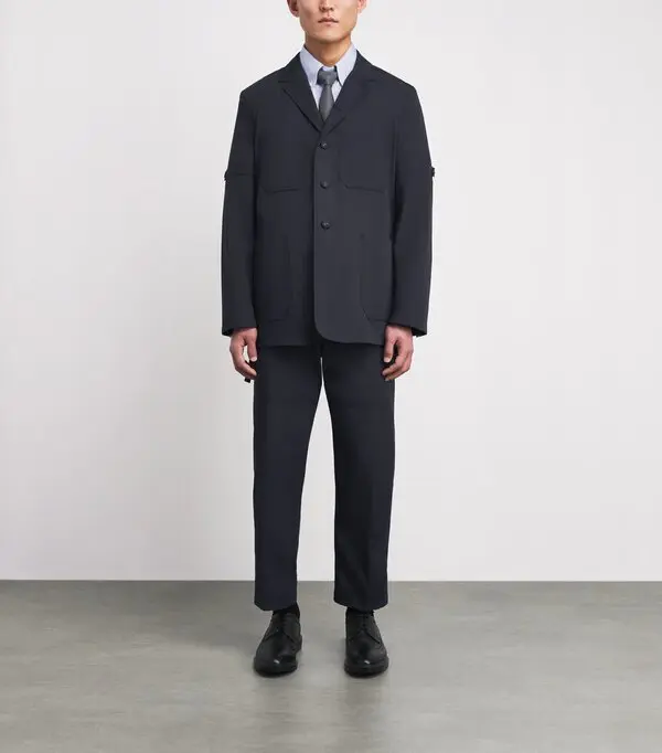 Thom Browne Cotton Unconstructed Sport Coat - Navy