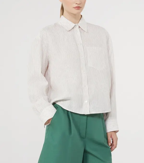 Max Mara Linen Stripe Shirt - Pink