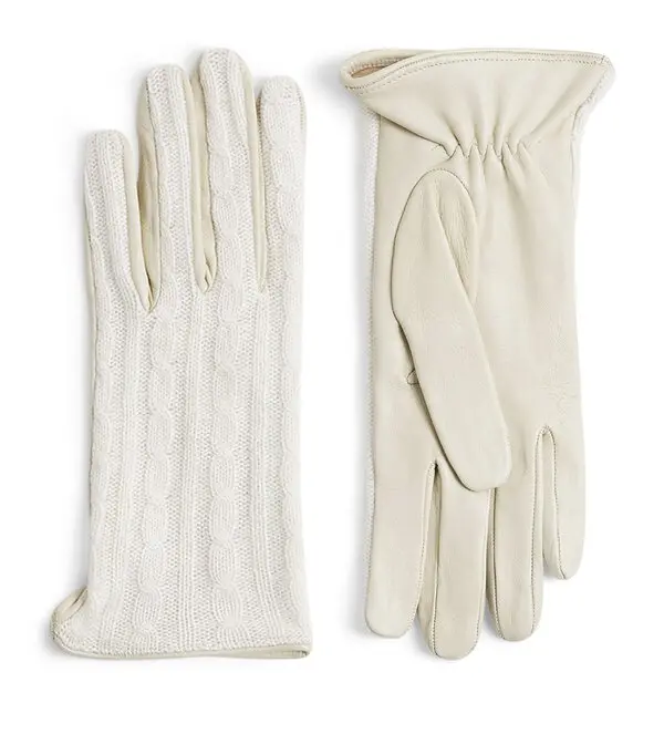Eleventy Nappa Leather Gloves - White