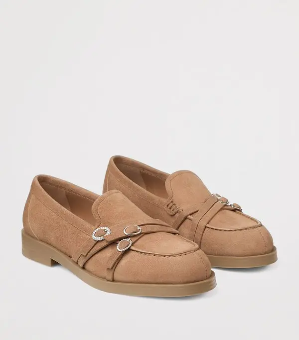 JIMMY CHOO Kalia Suede Loafers - Beige