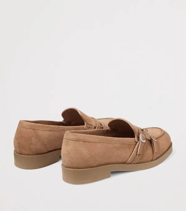 JIMMY CHOO Kalia Suede Loafers - Beige