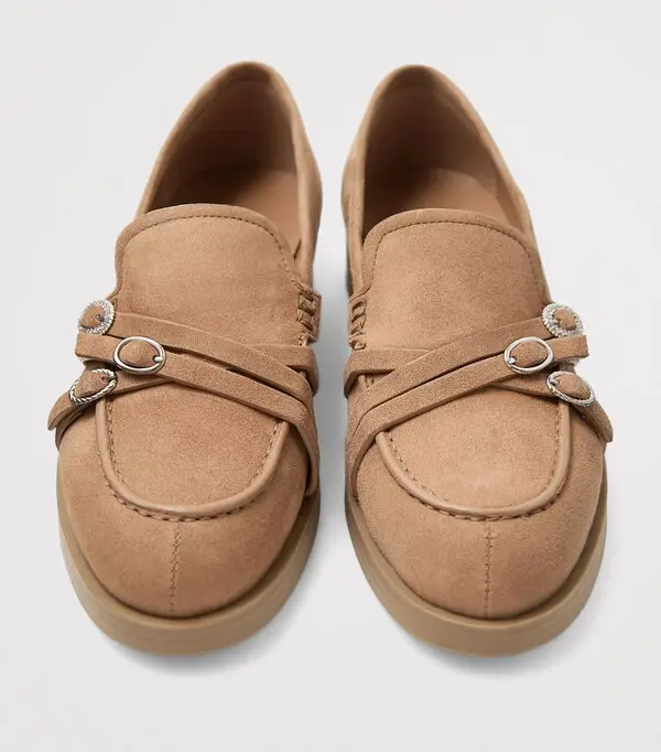 JIMMY CHOO Kalia Suede Loafers - Beige
