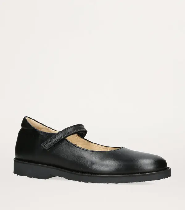PAPOUELLI Leather Emilia Shoes - Black