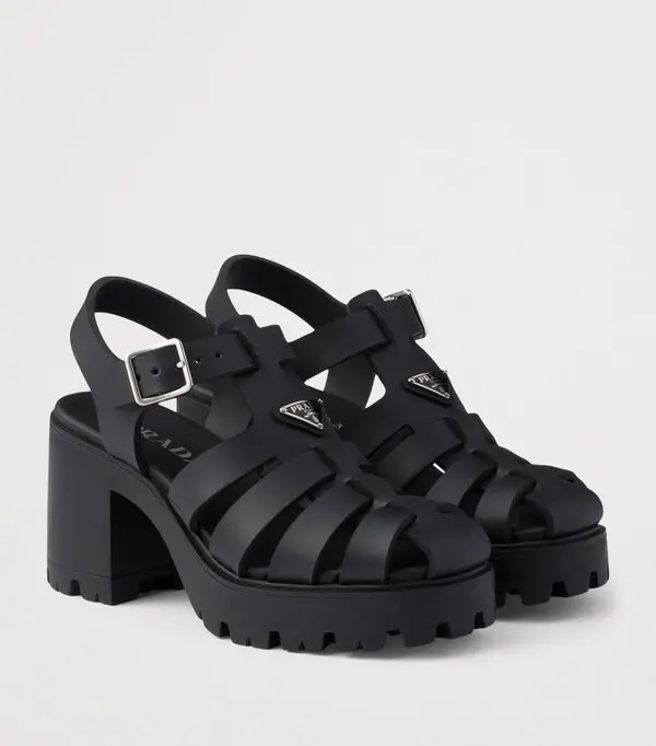 Prada Platform Sandals - Black