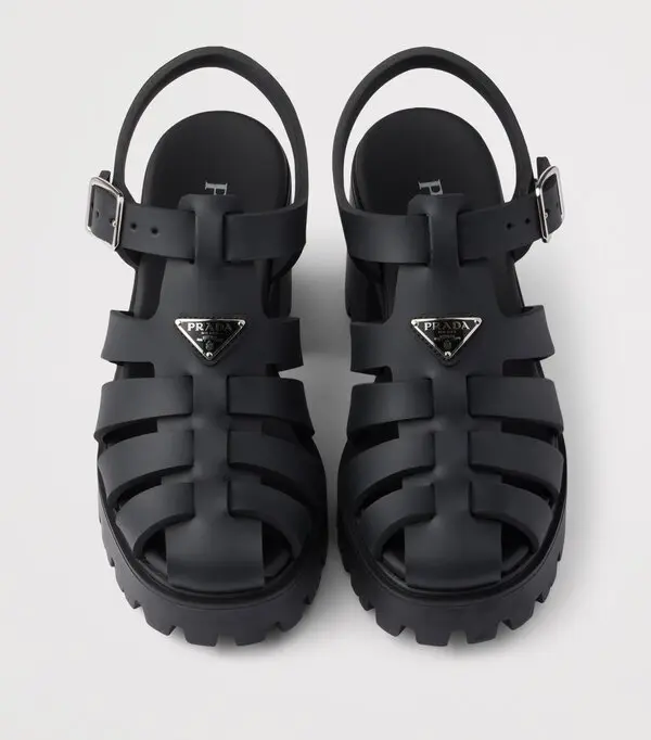 Prada Platform Sandals - Black