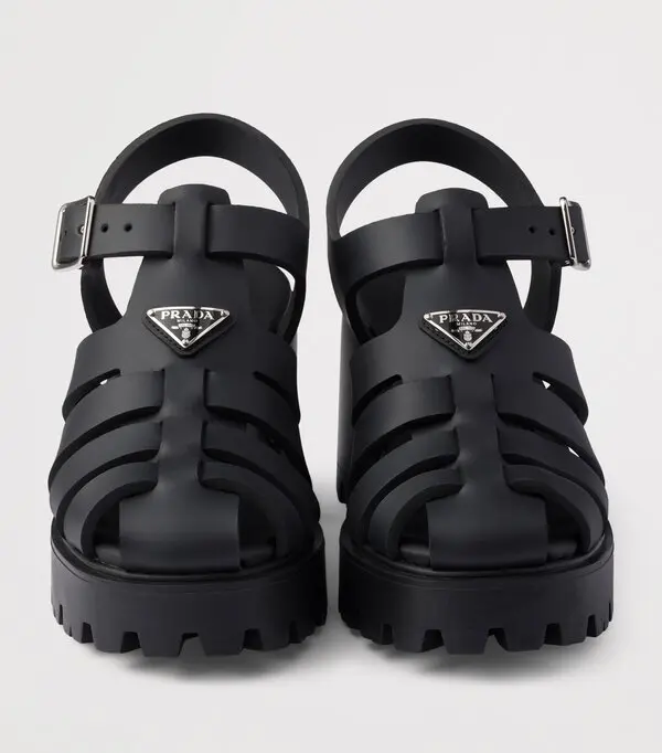Prada Platform Sandals - Black