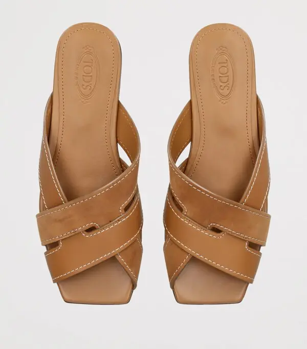 TOD'S Leather T-strap Sandals