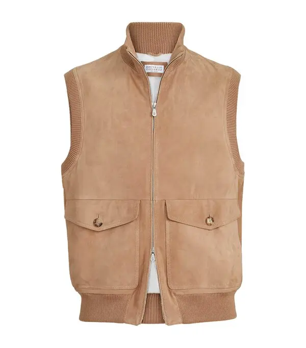 Brunello Cucinelli Suede Padded Gilet