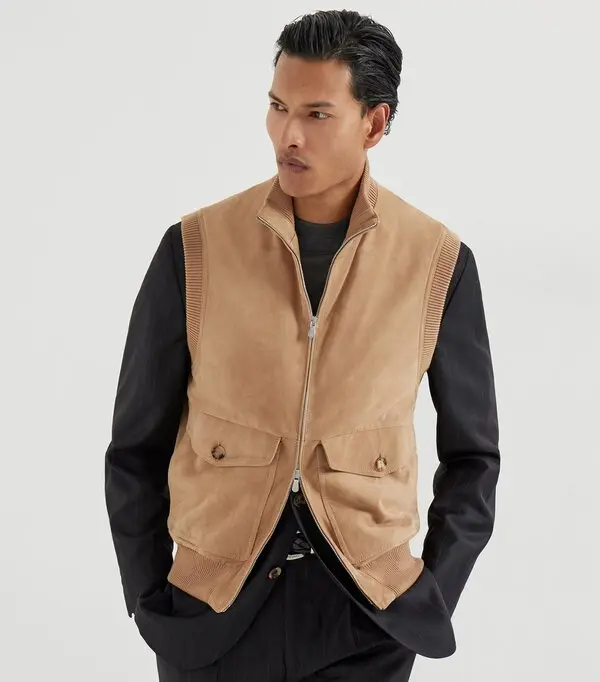 Brunello Cucinelli Suede Padded Gilet