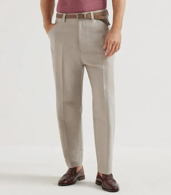 Brunello Cucinelli Cotton-linen Panama Trousers - Brown