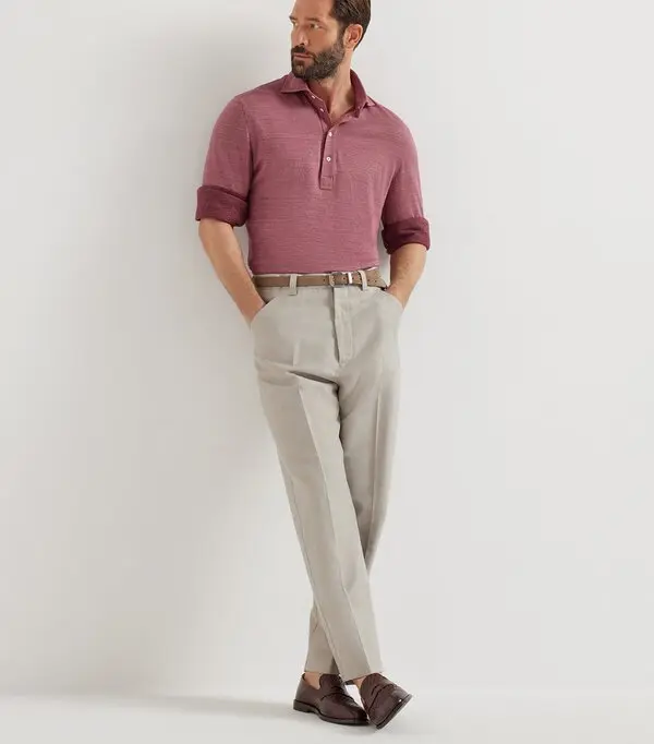 Brunello Cucinelli Cotton-linen Panama Trousers - Brown
