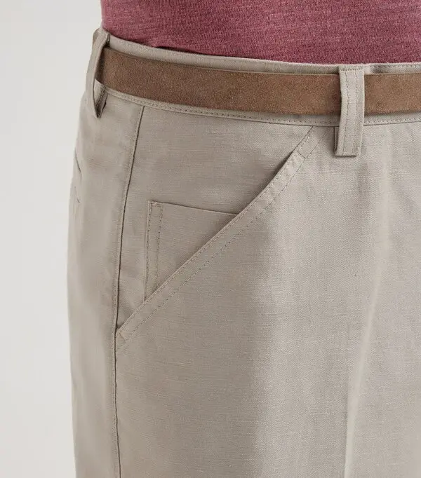 Brunello Cucinelli Cotton-linen Panama Trousers - Brown