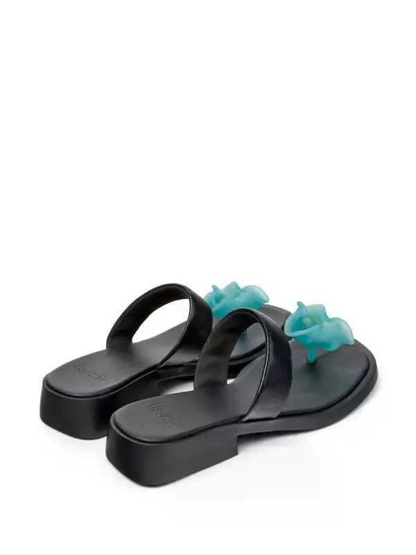 Camper Dana Floral-appliqué Sandals - Black