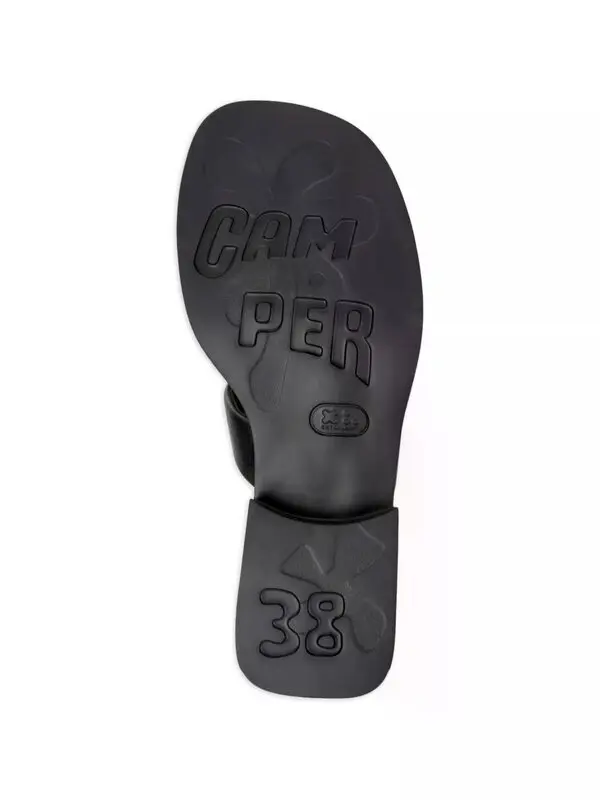 Camper Dana Floral-appliqué Sandals - Black