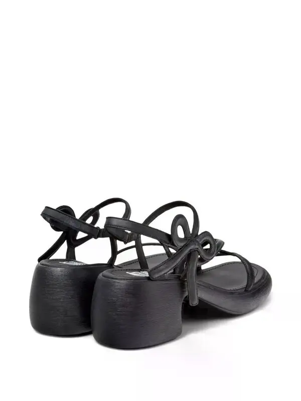 Camper Thelma Twins Bow-detail Leather Sandals - Black