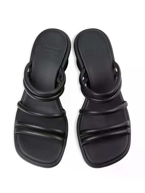 Camper Strap-detail Wedge Sandals - Black