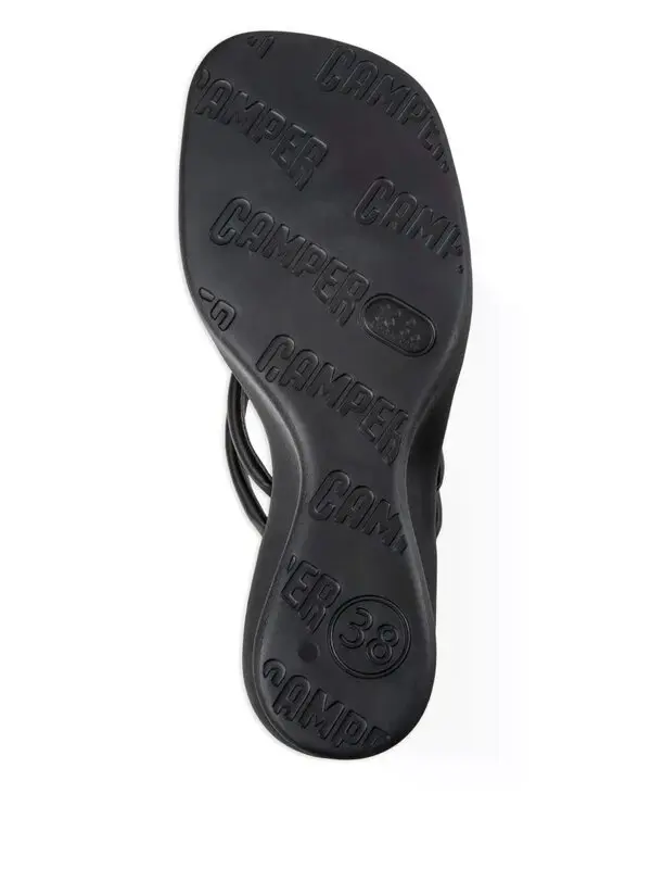Camper Strap-detail Wedge Sandals - Black