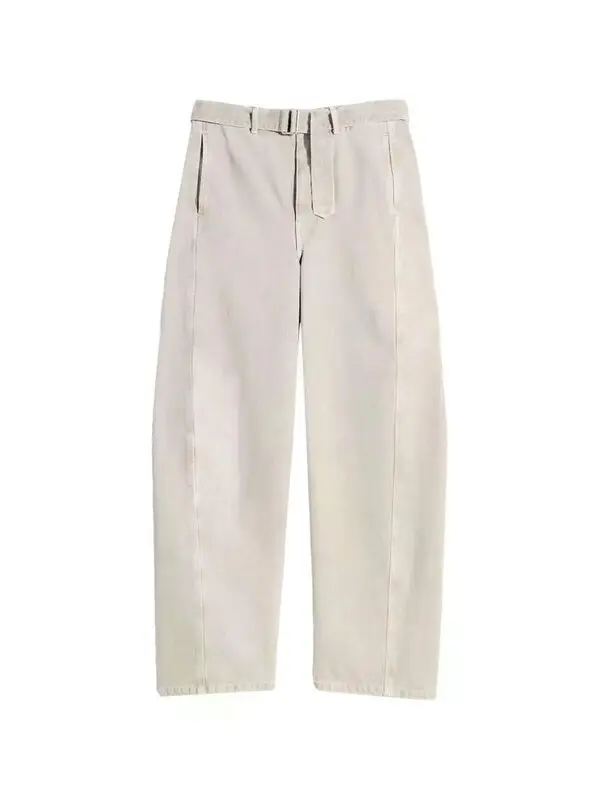 LEMAIRE Belted Twill Trousers - Neutrals