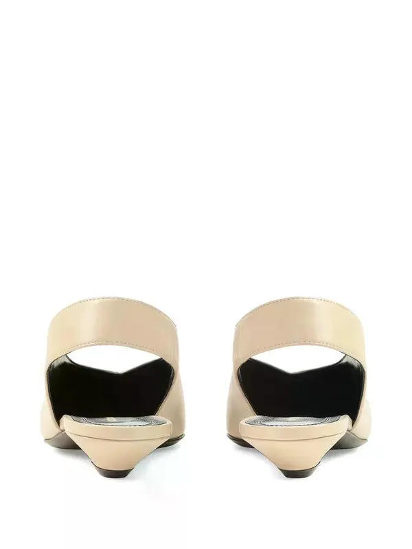 SERGIO ROSSI Point-toe Slingback Pumps - Neutrals