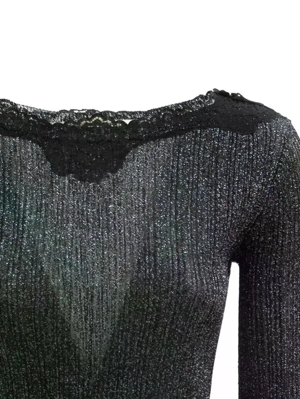Valentino Garavani Lace Ribbed Top