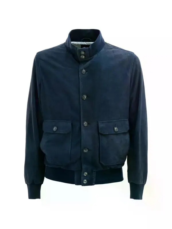 BARBA NAPOLI Button Pocket Jacket - Blue
