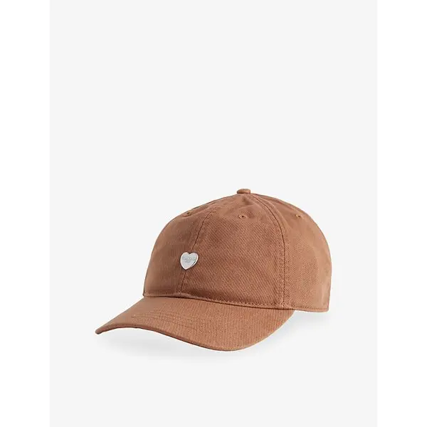Carhartt Work In Progress Cotton-twill Baseball Cap With Metal Heart - Hamilton Brown/silver