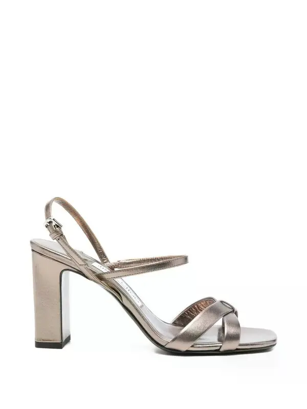 JIMMY CHOO Elsy Block Heel 85 Sandals - Brown