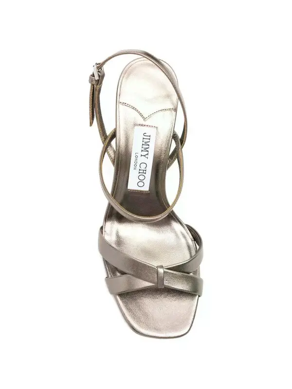 JIMMY CHOO Elsy Block Heel 85 Sandals - Brown