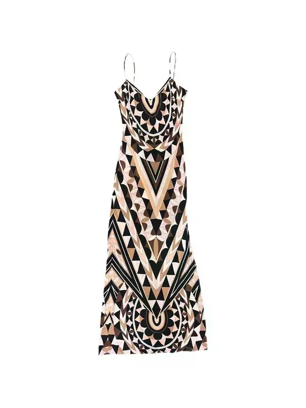 Emilio Pucci Manuba Geometric-pattern Dress - Brown