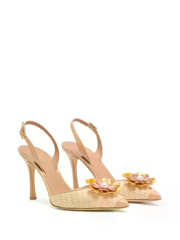 MALONE SOULIERS Sarah Floral Detail Slingback Pumps
