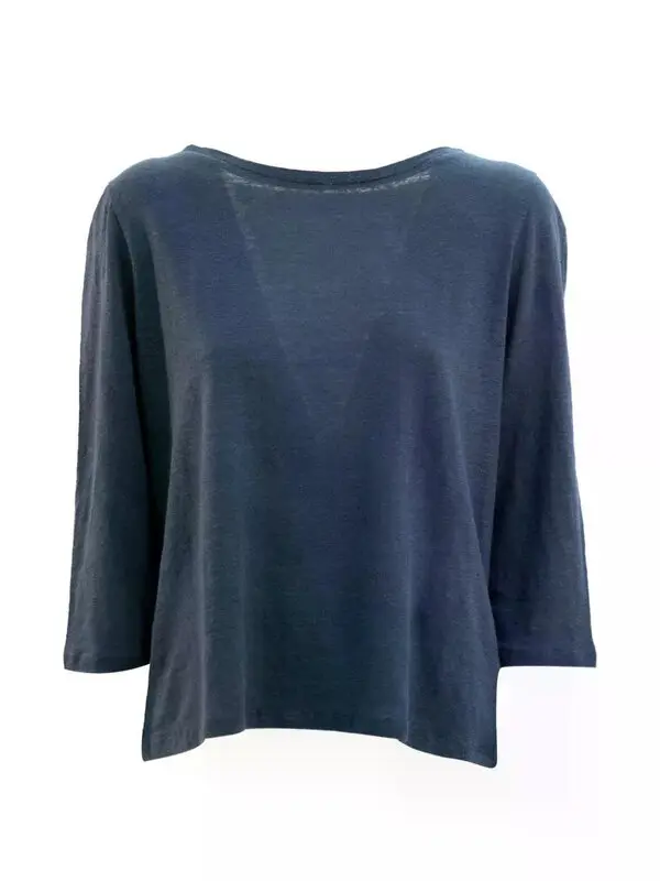 Majestic Filatures Knit Boat Neck Top - Blue