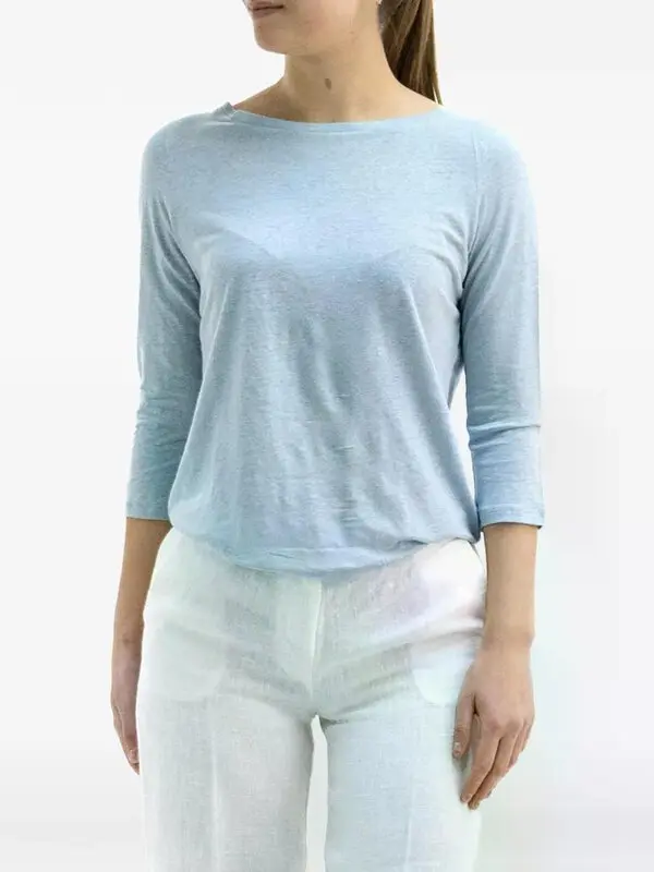 Majestic Filatures Boat Neck Top - Blue