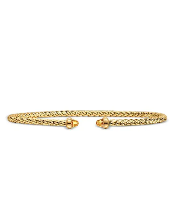 David Yurman Micro Cablespira Flex Bracelet - Citrine/gold
