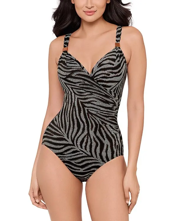 Miraclesuit Zirconic Siren One Piece Swimsuit - Black/white