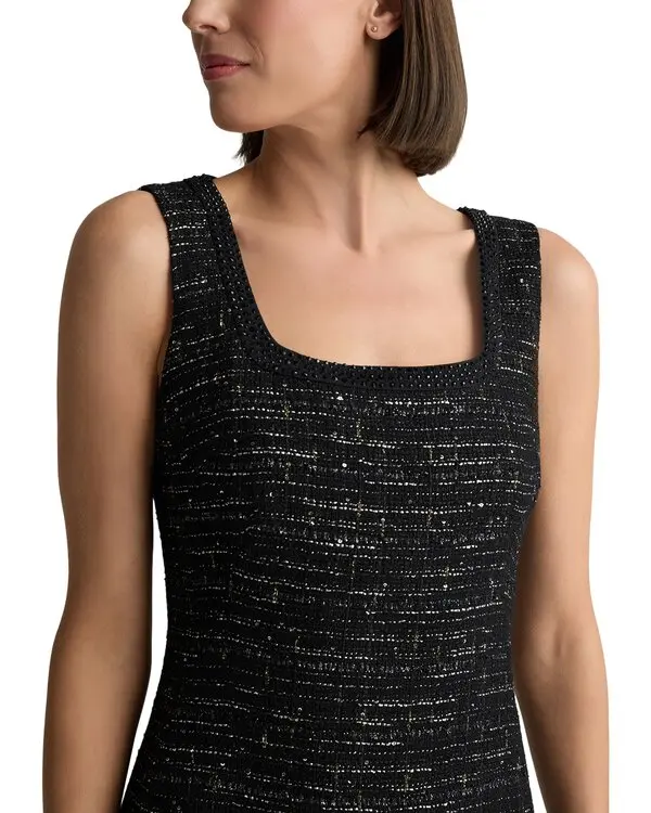 St. John Cannes Tweed Sheath Dress - Black/multi