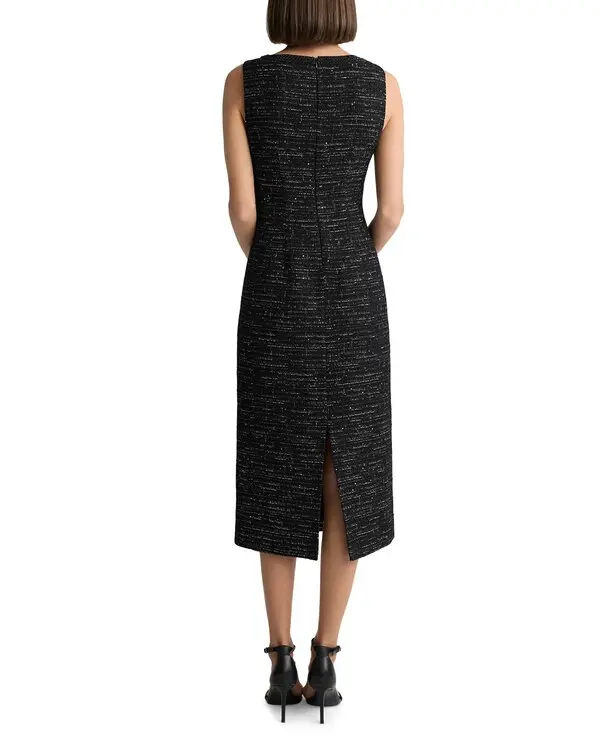 St. John Cannes Tweed Sheath Dress - Black/multi